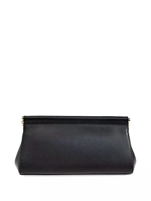 Michael Kors Leather Clutch Bag With Chain Strap - Black