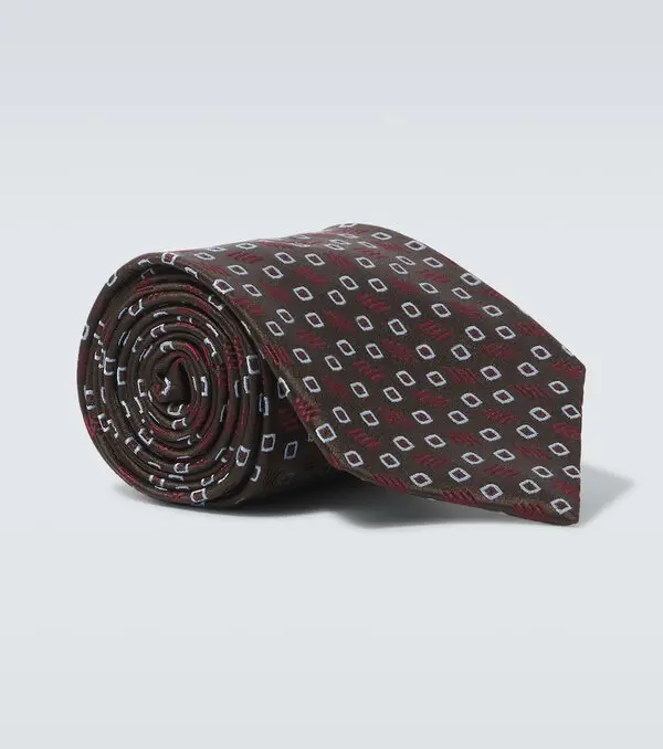 Charvet Silk Jacquard Necktie - Brown
