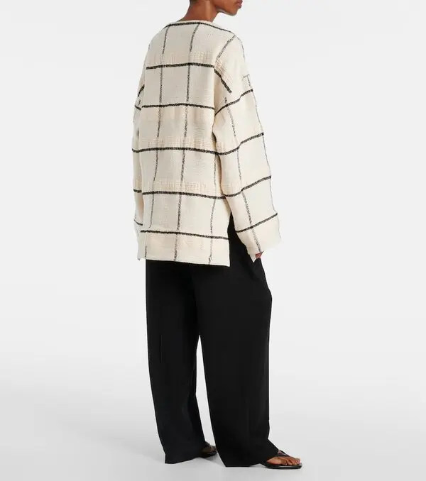TOTEME Checked Cotton And Linen-blend Canvas Tunic
