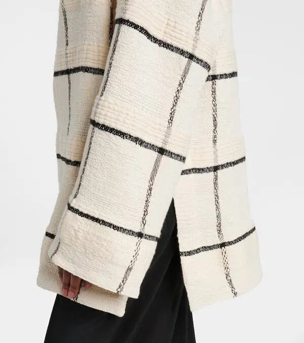 TOTEME Checked Cotton And Linen-blend Canvas Tunic