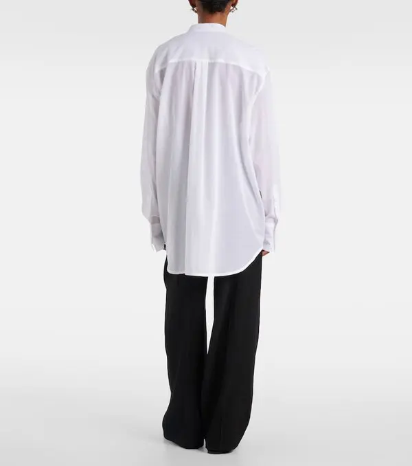 TOTEME Oversized Cotton Voile Shirt - White