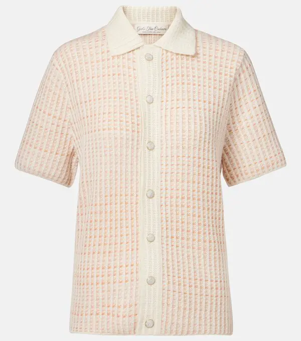 GOD'S TRUE CASHMERE Noble Ribbed-knit Shirt - Pink