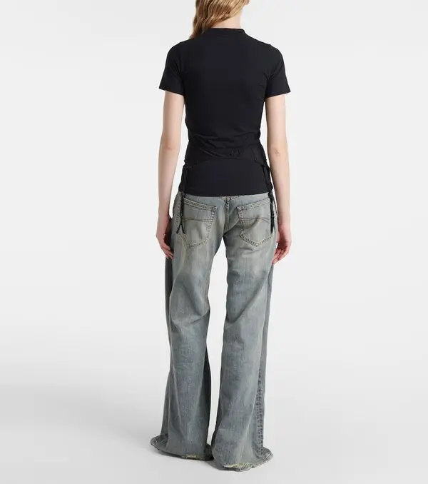Balenciaga Lingerie Cotton-blend Jersey T-shirt - Black