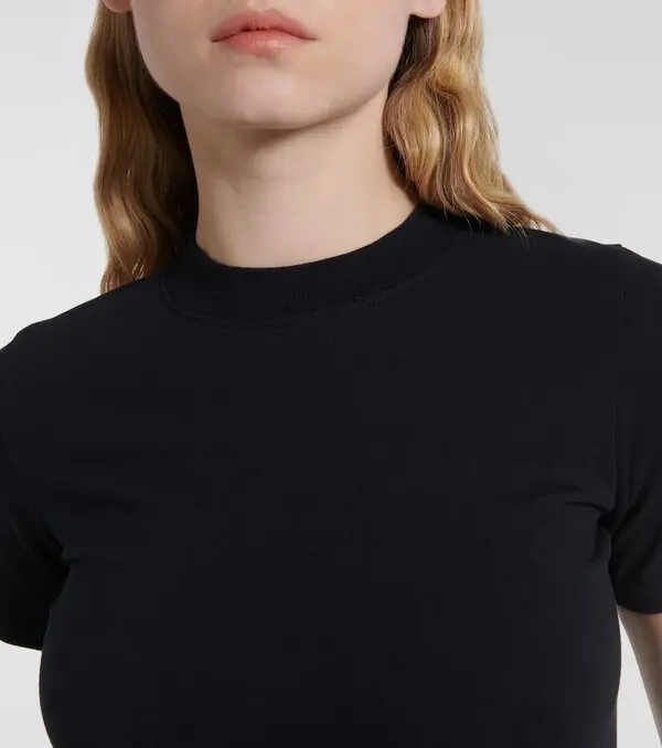 Balenciaga Lingerie Cotton-blend Jersey T-shirt - Black