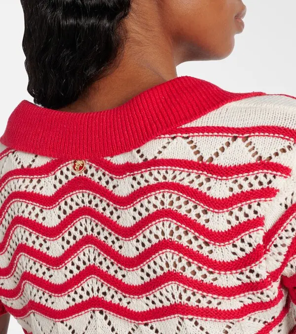 BANANHOT Coco Cropped Crochet Top - Red