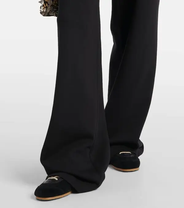 Dries Van Noten Melange Cotton Jersey Sweatpants - Black
