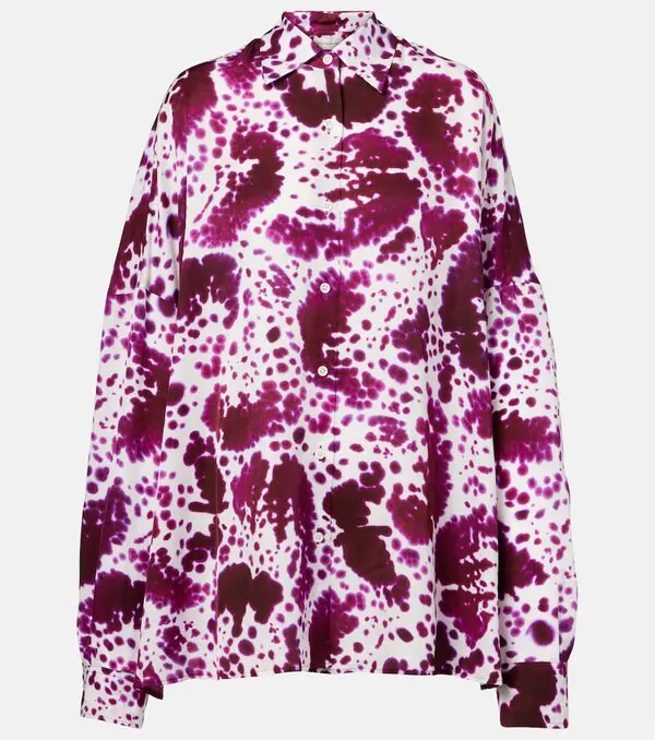 Dries Van Noten Oversized Printed Shirt - Pink
