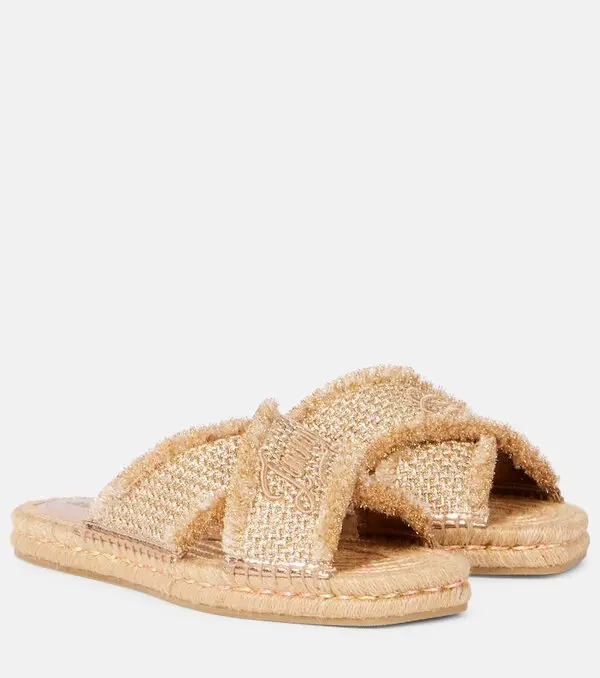 JIMMY CHOO Aciel Espadrille Slides - Neutrals