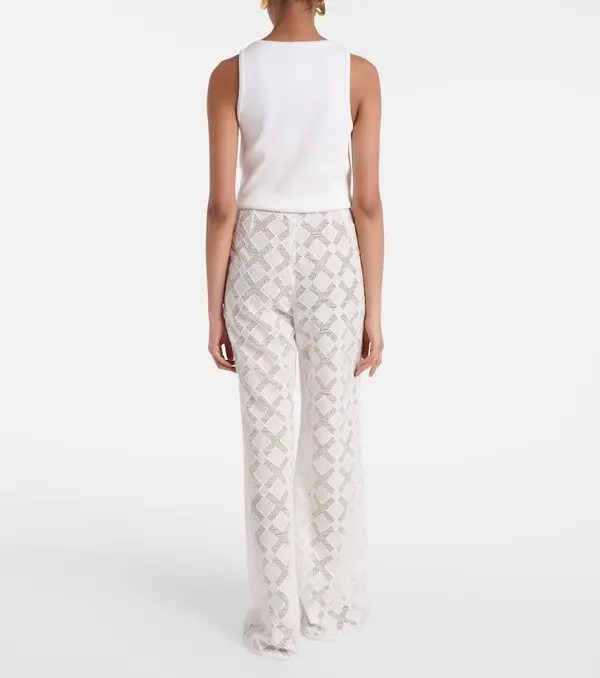 Tove Kaia Embroidered Wide-leg Pants