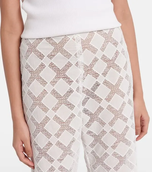 Tove Kaia Embroidered Wide-leg Pants