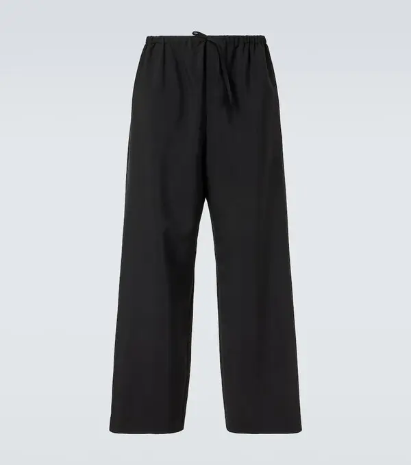 THE ROW Donatello Mid-rise Wool Wide-leg Pants - Black