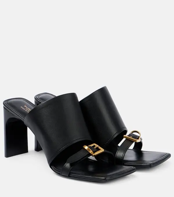 Balenciaga Bel Air 80 Leather Sandals - Black