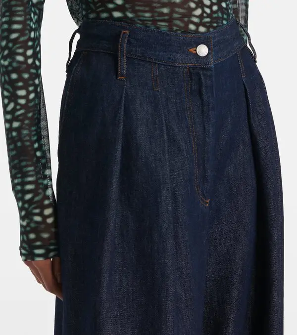 Dries Van Noten Pleated High-rise Wide-leg Jeans - Blue