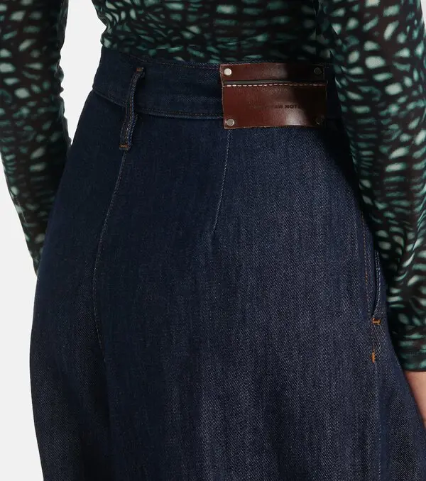 Dries Van Noten Pleated High-rise Wide-leg Jeans - Blue