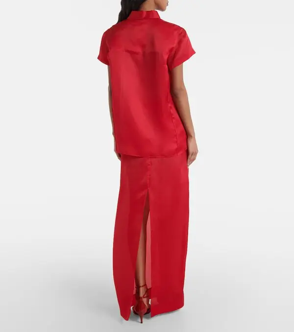 Khaite Keefe Silk Organza Shirt - Red