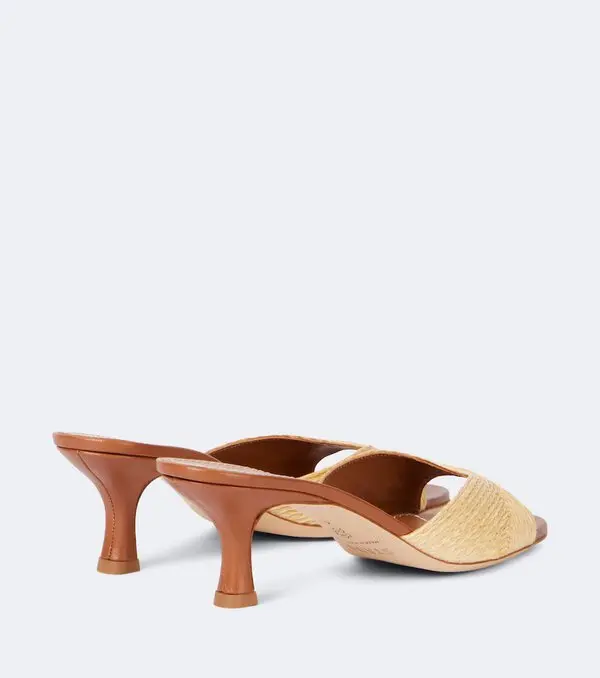 Staud Brigitte 55 Leather-lined Mules - Beige