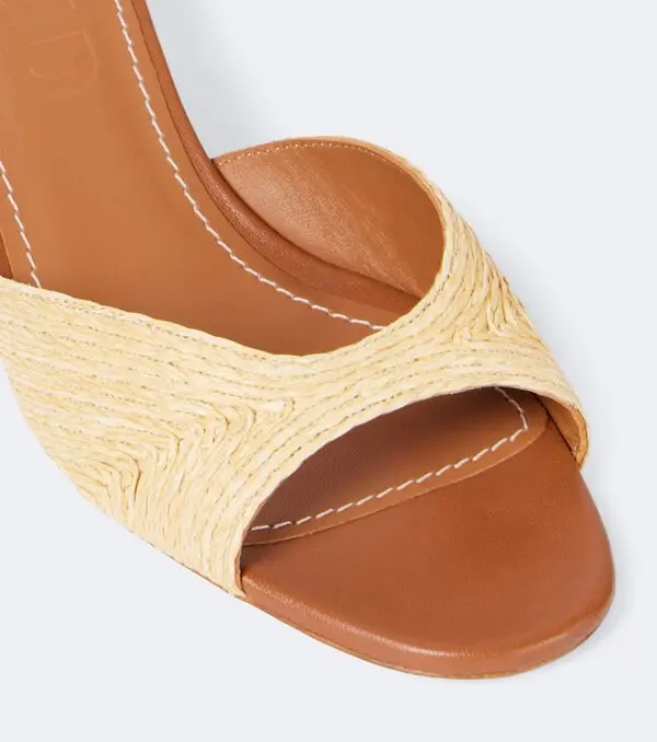 Staud Brigitte 55 Leather-lined Mules - Beige