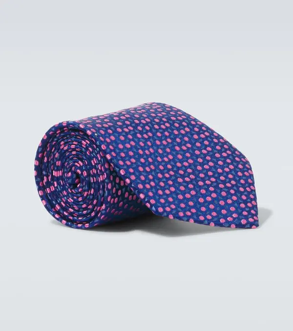 Charvet Silk Jacquard Neck Tie - Blue