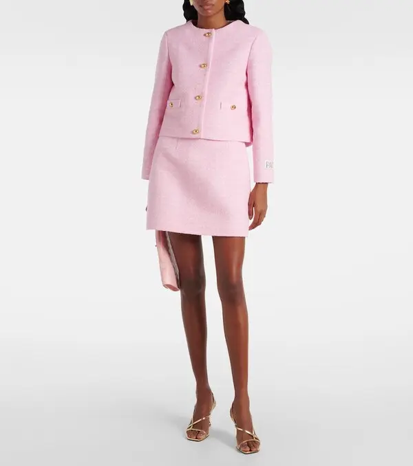 PATOU Cotton Tweed Jacket - Pink