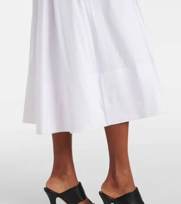Vince Linen-Blend Square-Neck Dress - White - 30% Off | Editorialist