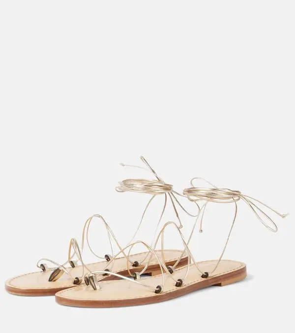 AMANU Serengetti Metallic Leather Sandals