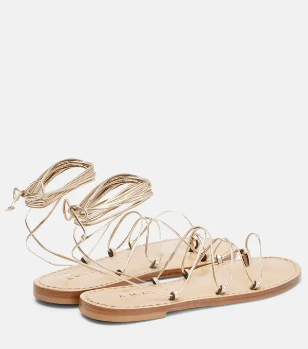 AMANU Serengetti Metallic Leather Sandals