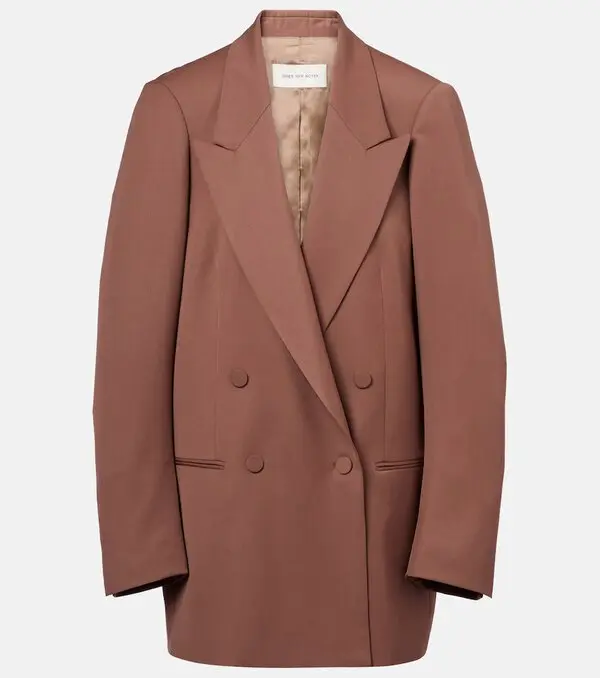 Dries Van Noten Oversized Wool Blazer - Brown