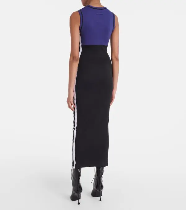 JEAN PAUL GAULTIER Ribbed-knit Cotton-blend Midi Dress