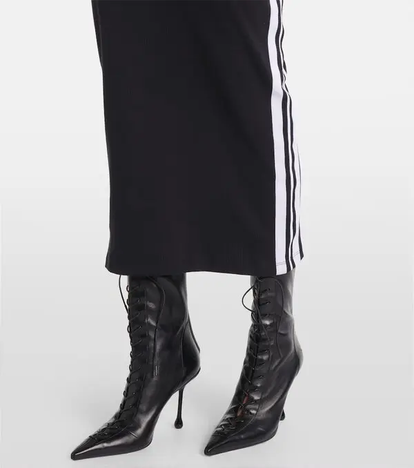 JEAN PAUL GAULTIER Ribbed-knit Cotton-blend Midi Dress