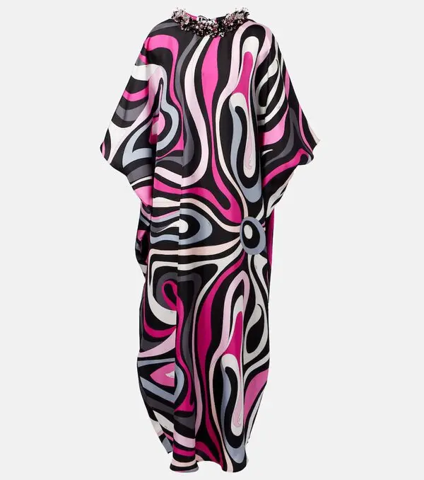 Emilio Pucci Marmo Silk Twill Kaftan - Multicoloured
