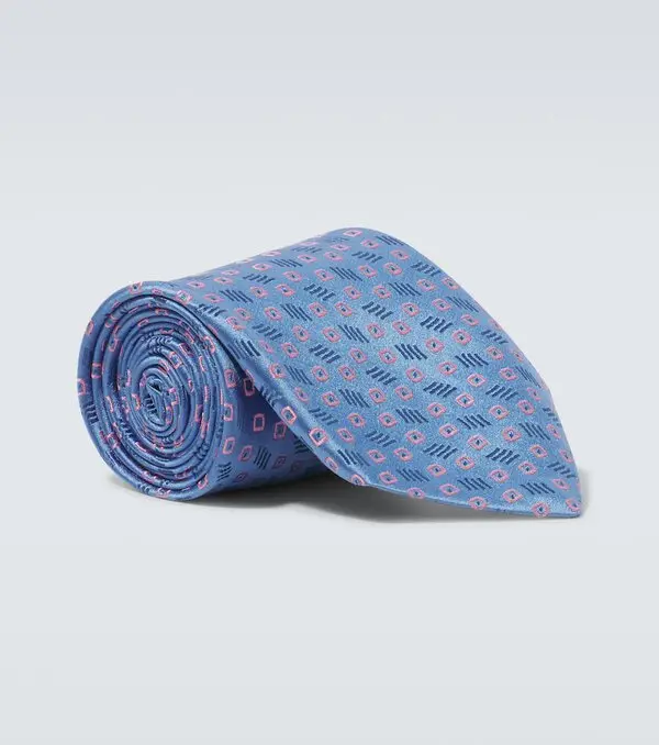 Charvet Silk Jacquard Neck Tie - Blue