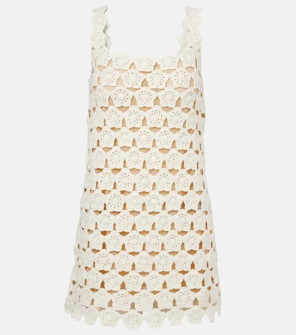 Staud Hoya Floral Crochet Minidress