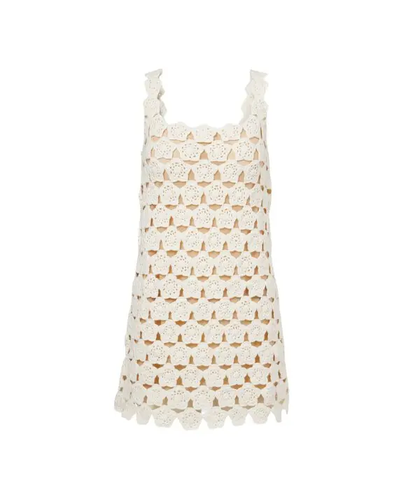 Staud Hoya Floral Crochet Minidress