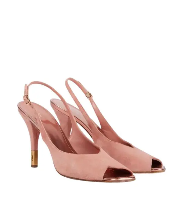 Chloé Flower 95 Suede Peep-toe Pumps - Pink