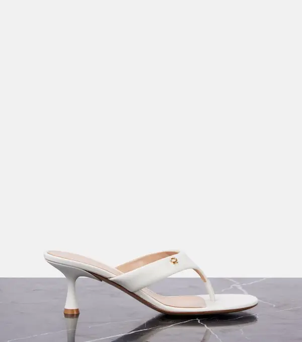 GIANVITO ROSSI Ascent 55 Leather Mules - White