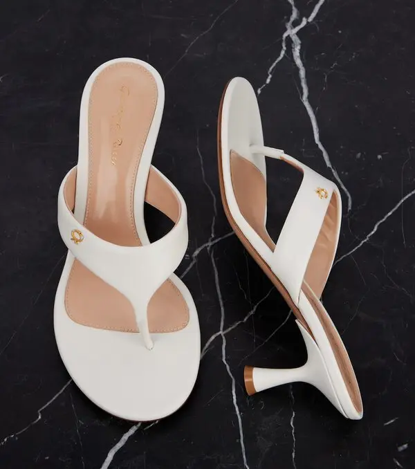 GIANVITO ROSSI Ascent 55 Leather Mules - White