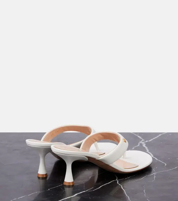 GIANVITO ROSSI Ascent 55 Leather Mules - White