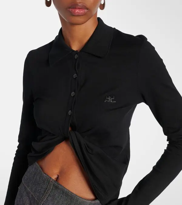 COURREGES Courrèges Cropped Cotton Polo Shirt