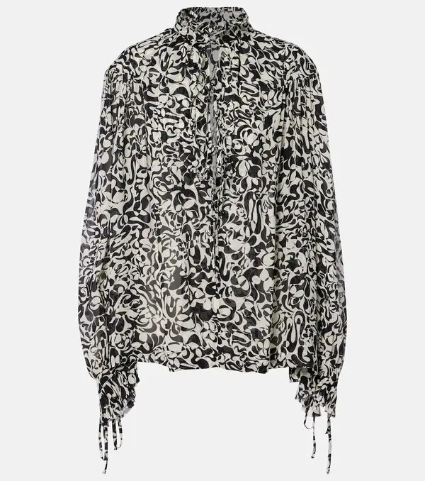 Dries Van Noten Printed Blouse - Black