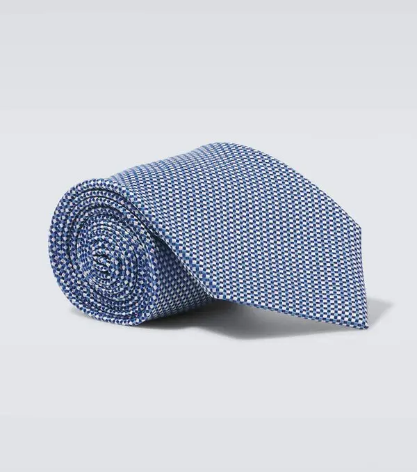 Charvet Silk Jacquard Neck Tie - Blue