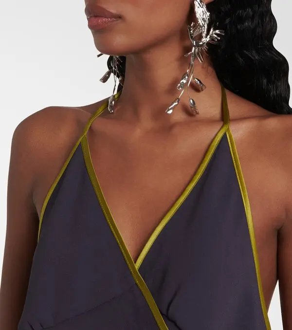 Dries Van Noten Crêpe Satin Wrap Top