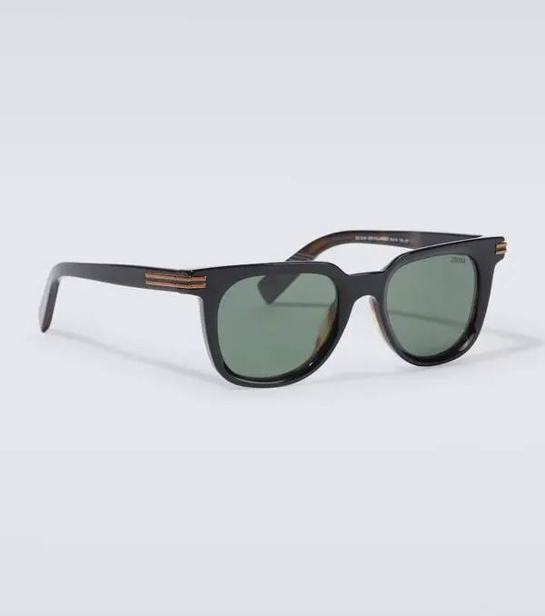 Zegna Square Frame Sunglasses - Black