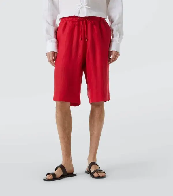 Kiton Linen Shorts - Red