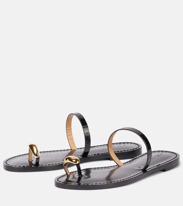 AMANU Kibera Embellished Leather Sandals - Black