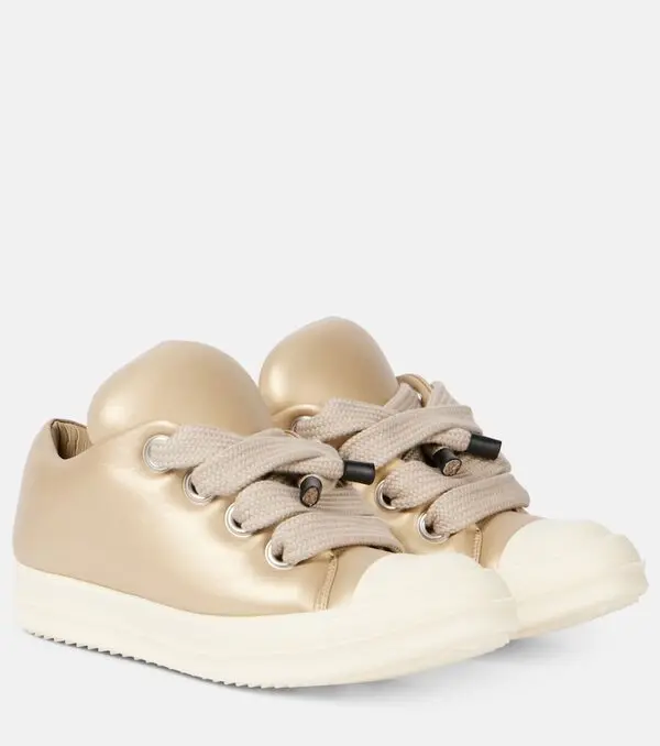 Rick Owens Jumbolace Leather Sneakers - Gold