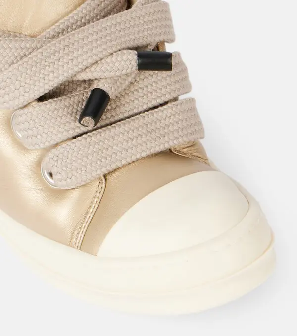 Rick Owens Jumbolace Leather Sneakers - Gold
