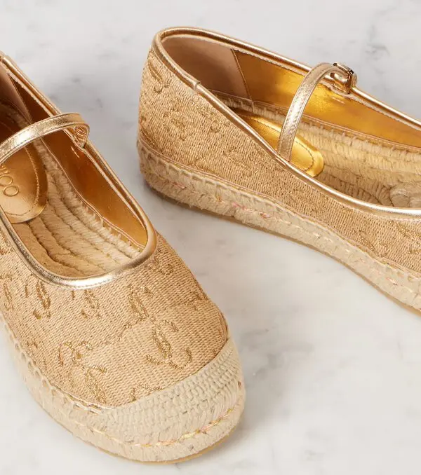 JIMMY CHOO Aciel Leather-trimmed Espadrilles