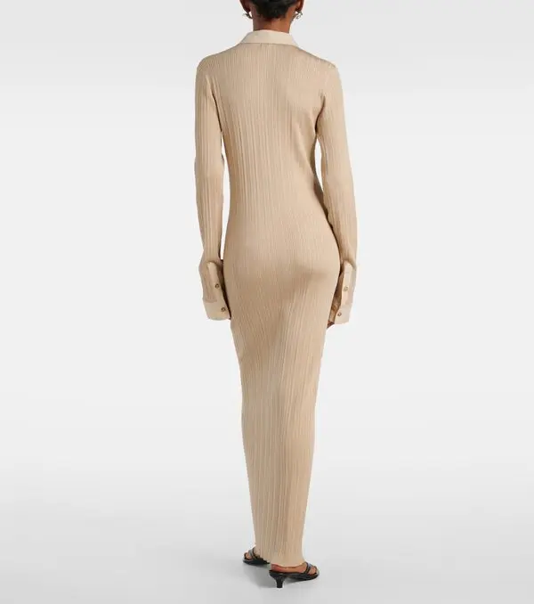 toteme ribbed knit dress Toteme, Ribbed-knit maxi dress, Women, Beige, M, Dresses, Materialmix