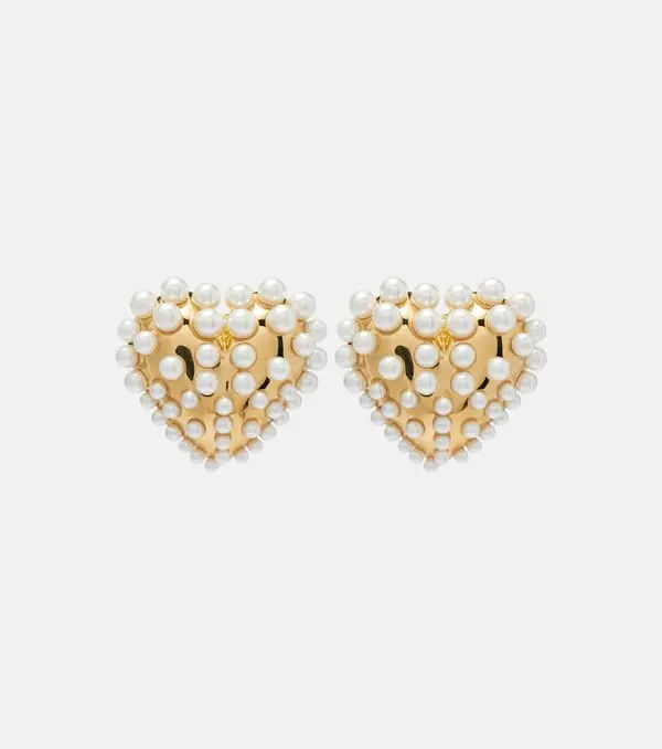 Oscar De La Renta Faux Pearl Clip-on Earrings - Gold