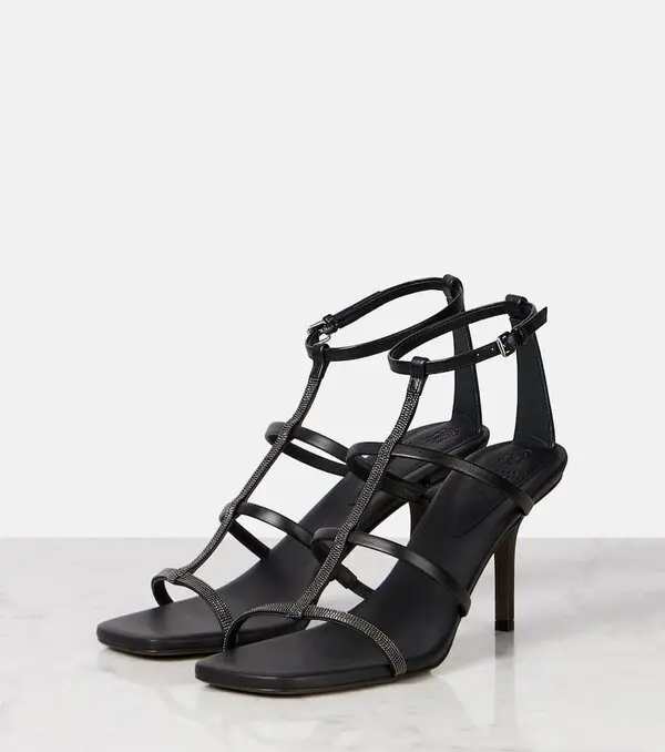 Brunello Cucinelli Monili Leather Sandals